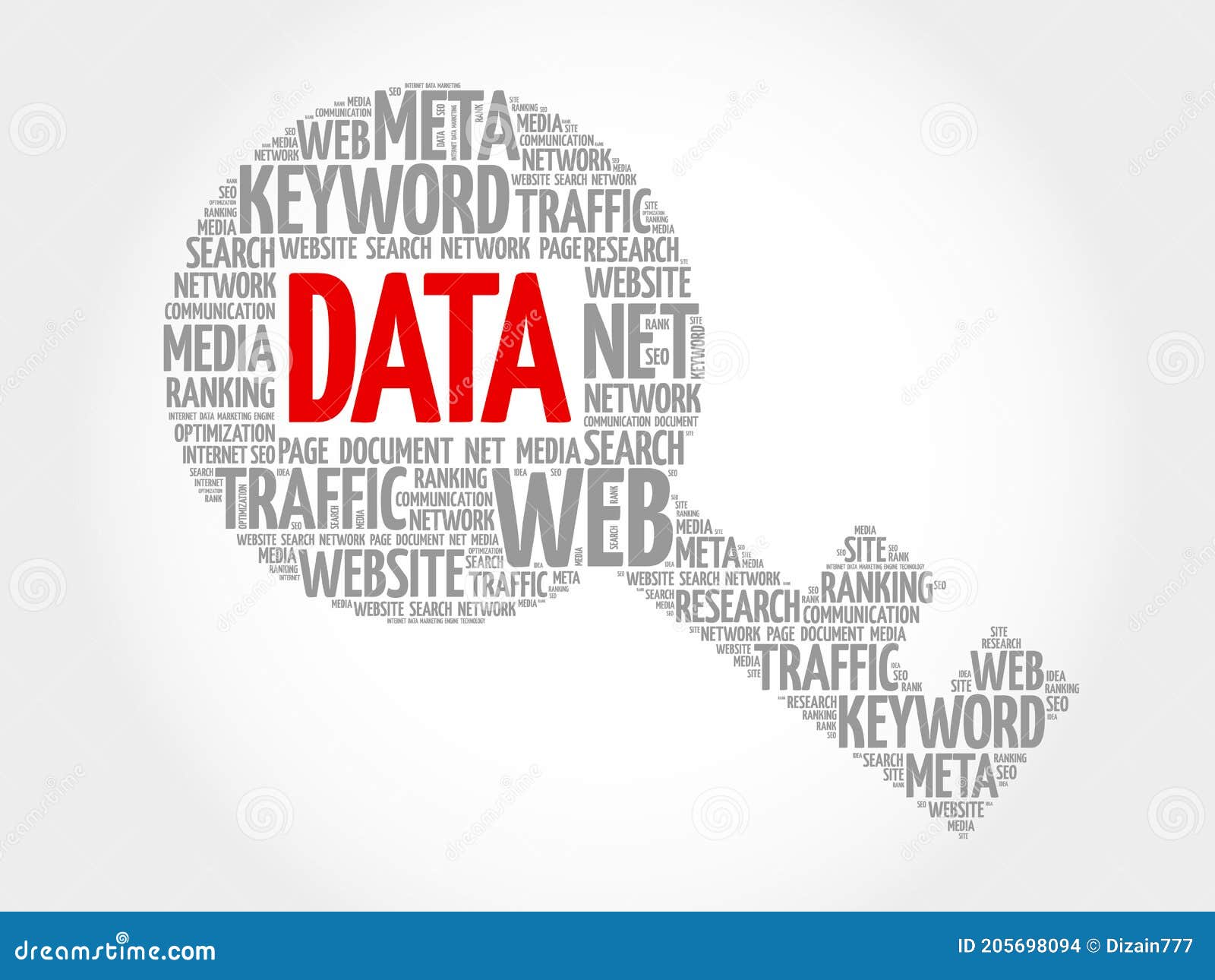 DATA Key word cloud stock illustration. Illustration of petabyte ...
