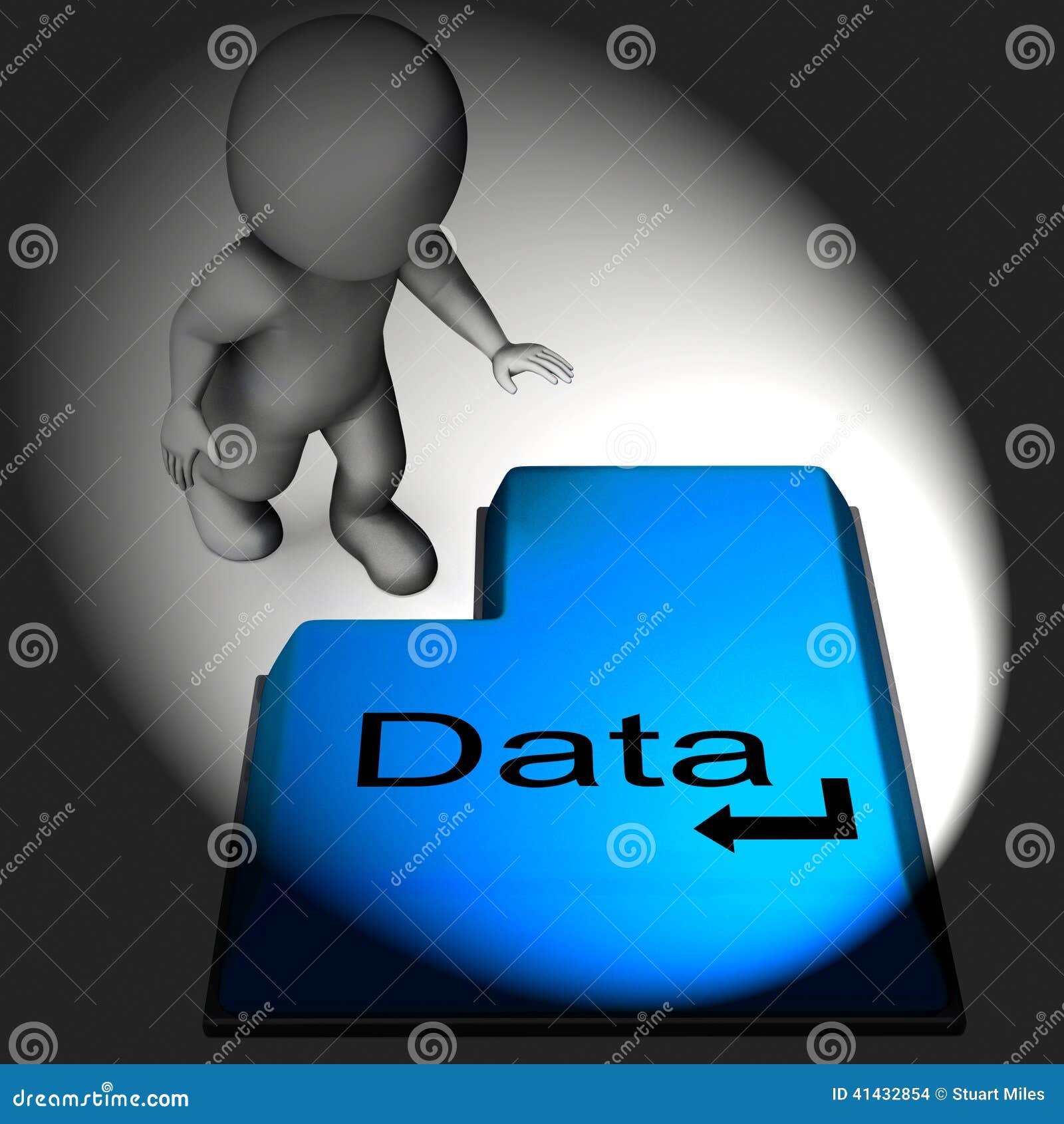 Data Keyboard Means Computer Information and Files Stock Illustration ...