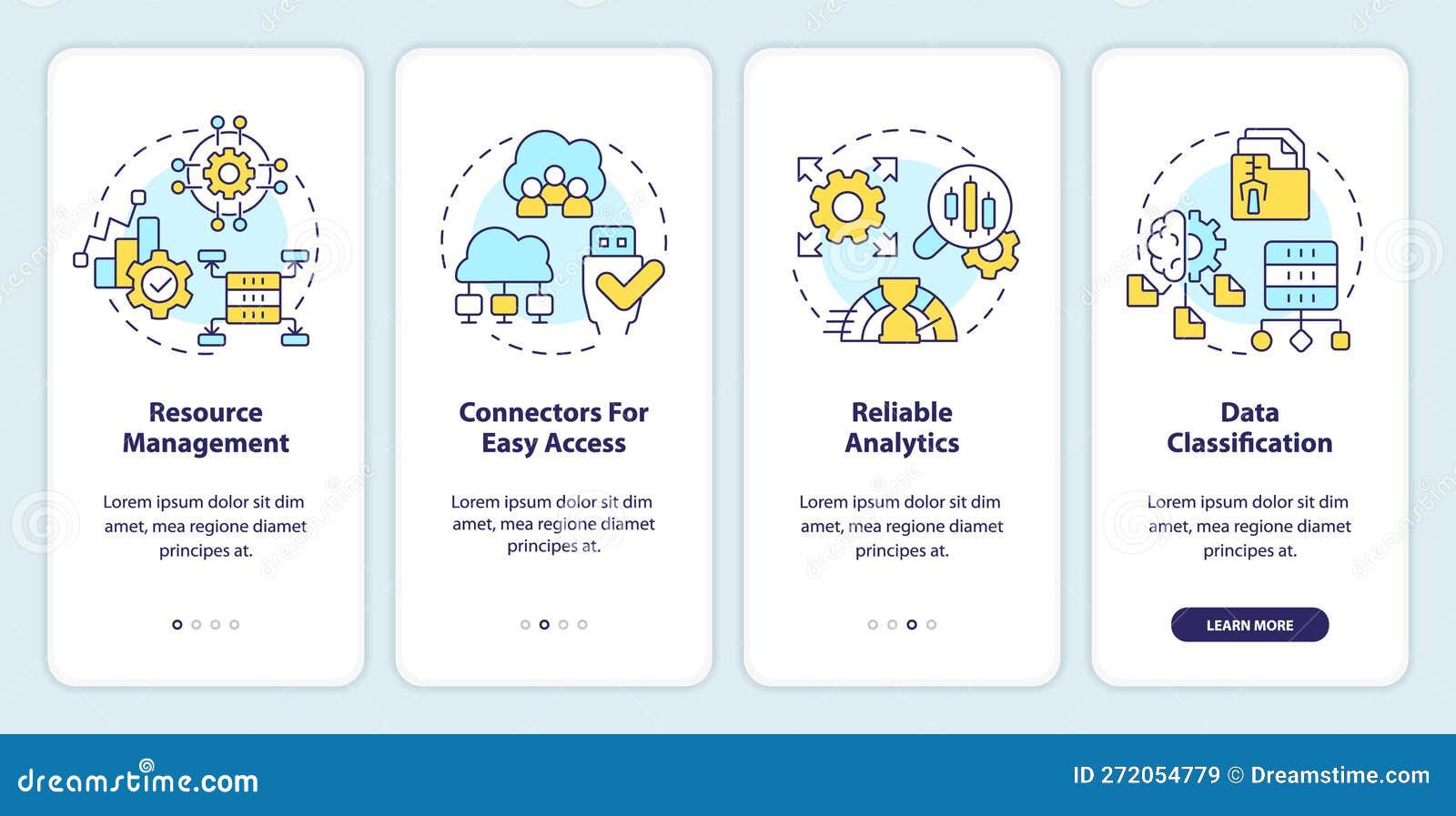 Data Lake Architecture Onboarding Mobile App Screen Stock Vector Illustration Of Site