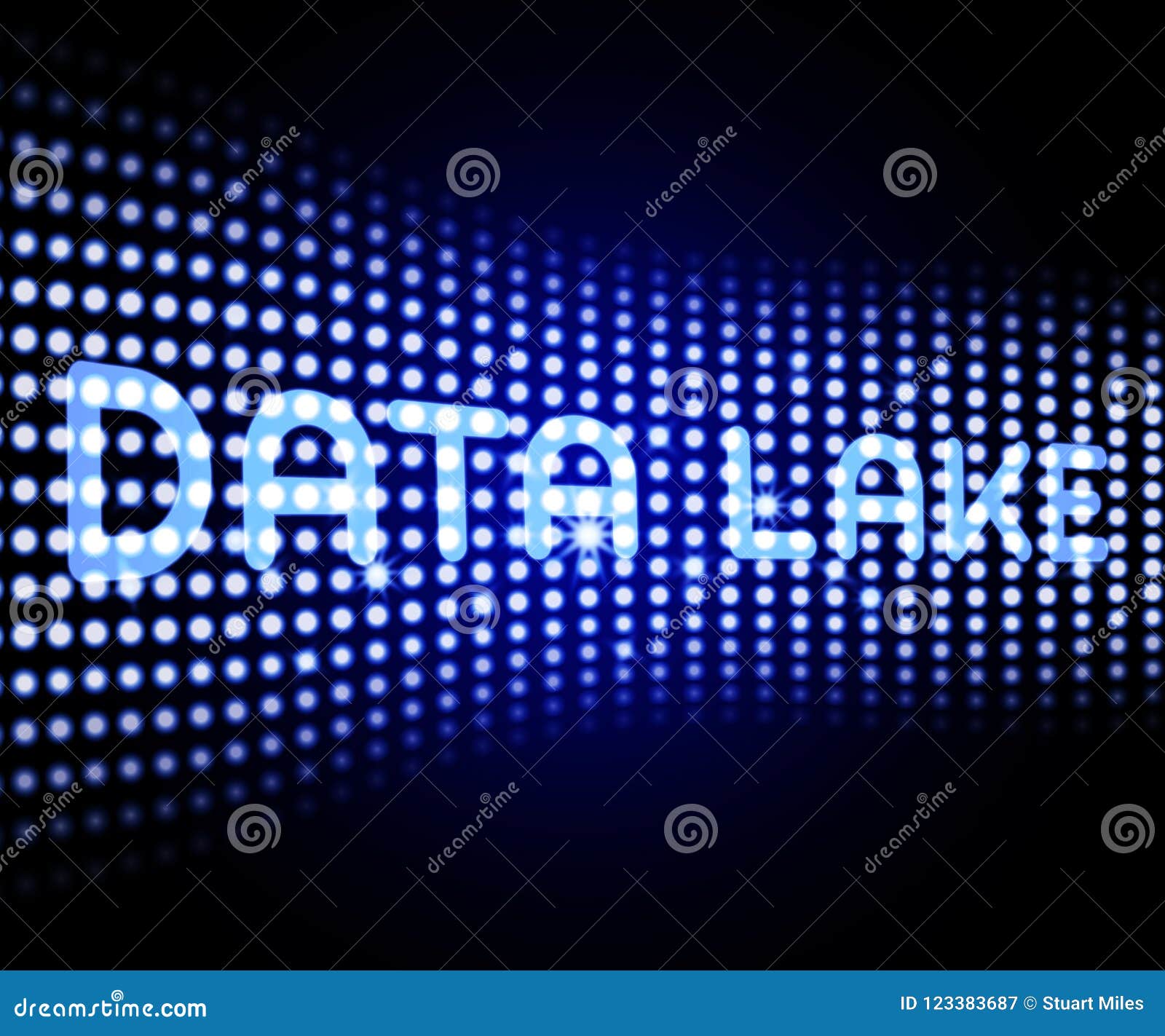 Data Lake Digital Datacenter Cloud 3d Illustration Stock Illustration ...