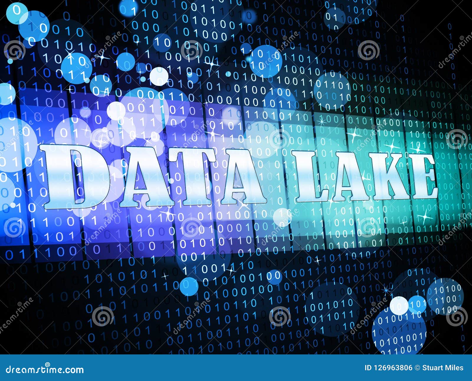 Data Lake Digital Datacenter Cloud 3d Illustration Stock Illustration ...