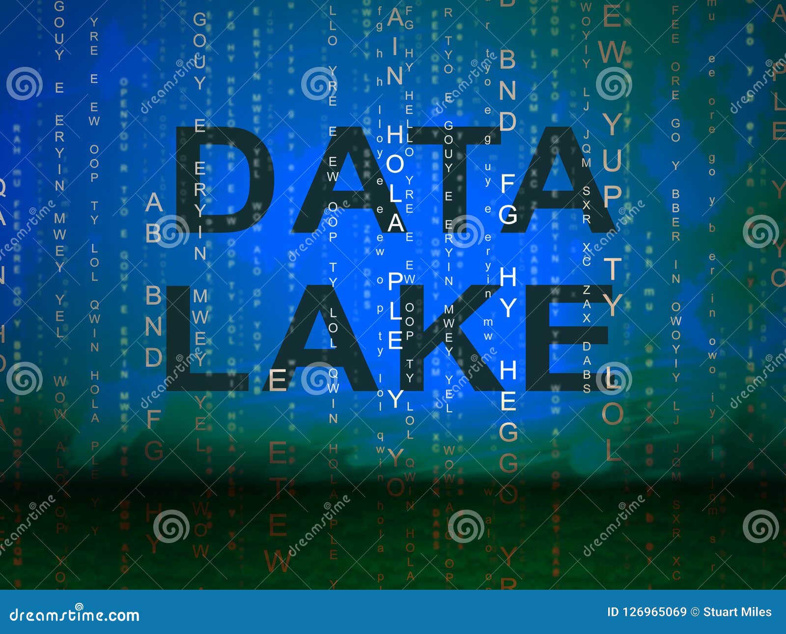 Data Lake Digital Datacenter Cloud 2d Illustration Stock Illustration ...