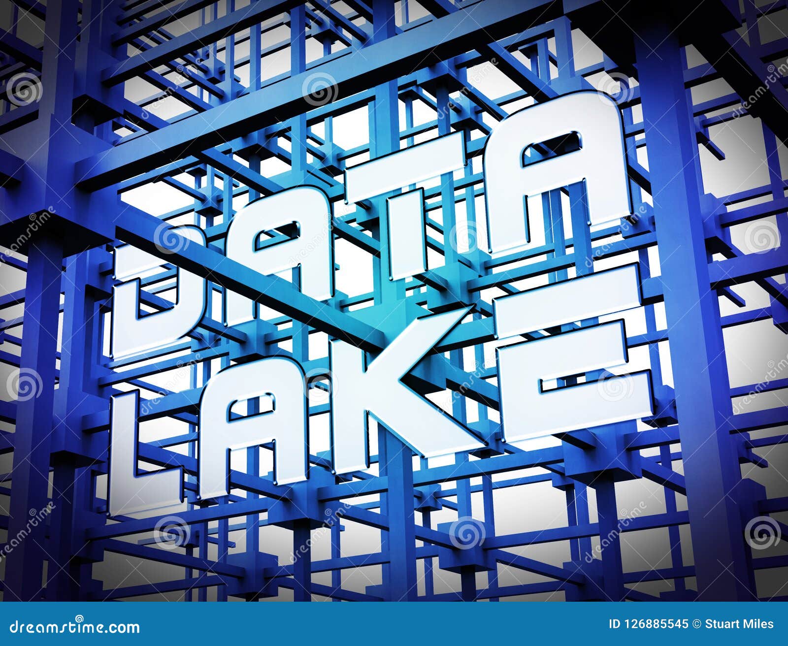 Data Lake Digital Datacenter Cloud 3d Rendering Stock Illustration ...