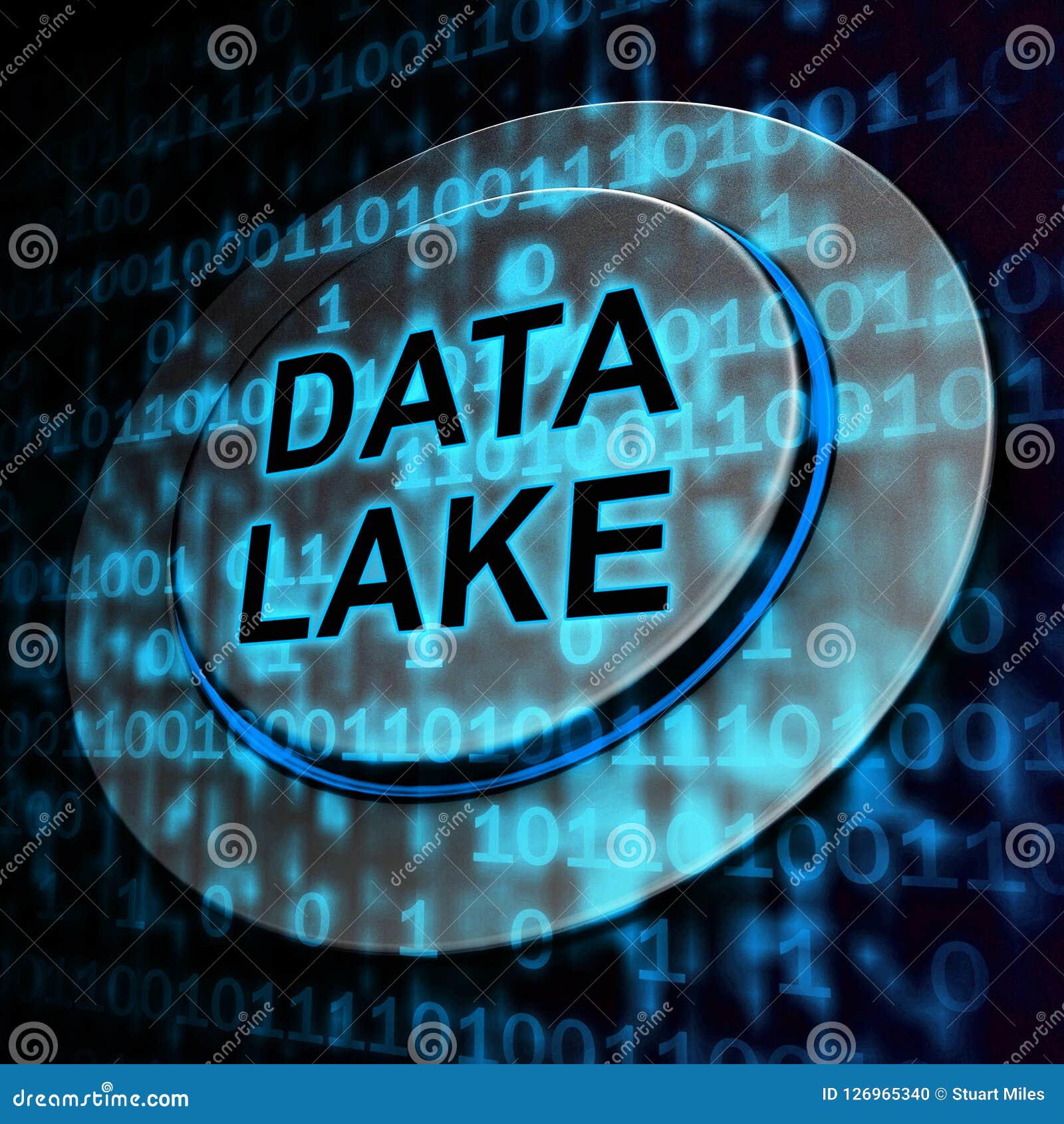 Data Lake Digital Datacenter Cloud 3d Rendering Stock Illustration ...