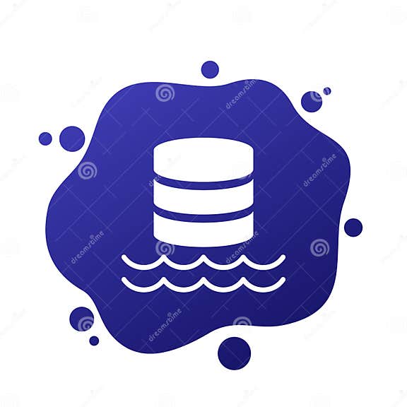 Data Lake Icon, Repository of Unprocessed Data Stock Illustration ...