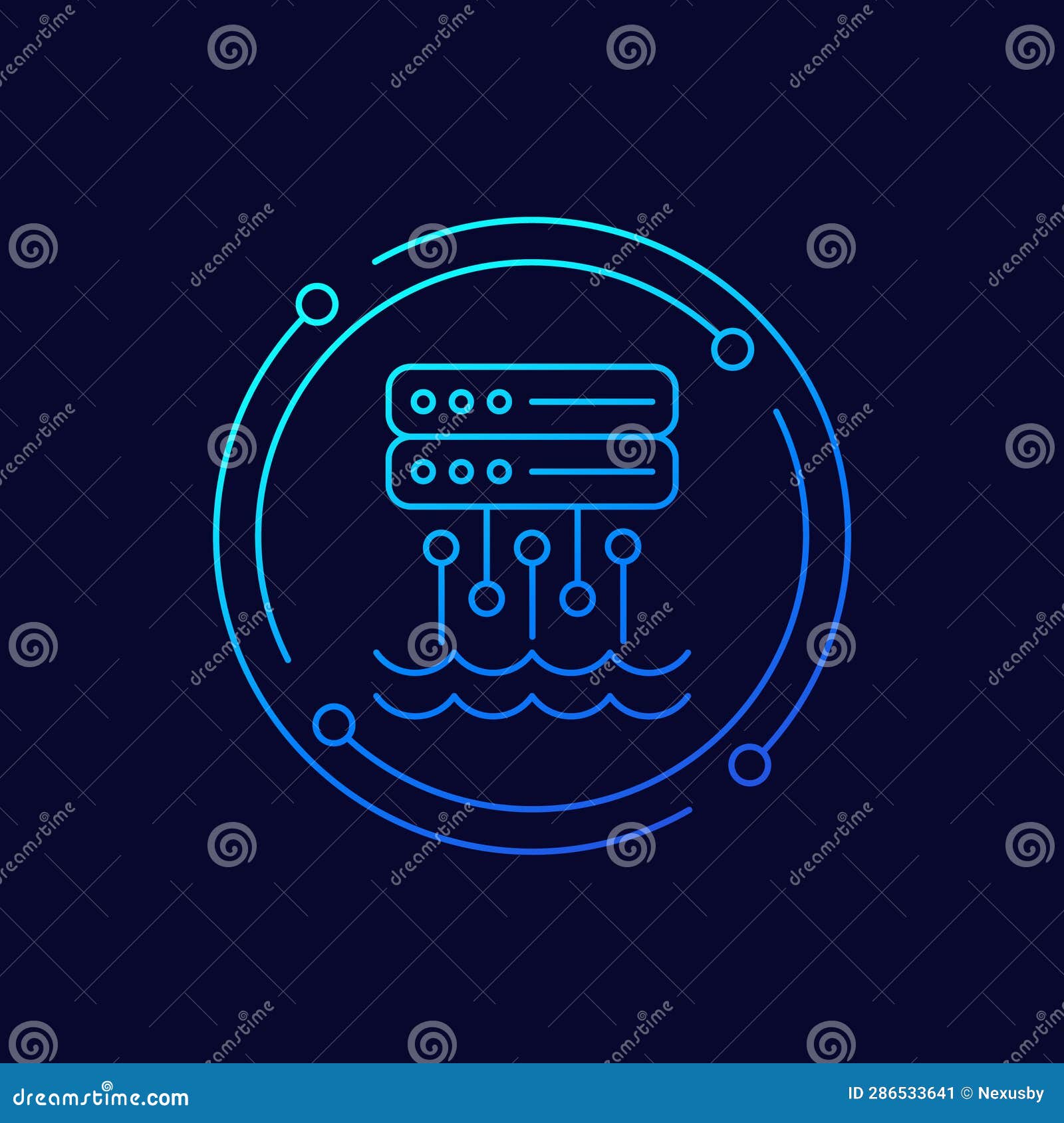 Data Lake Icon, Storing Raw Data Linear Design Stock Vector ...