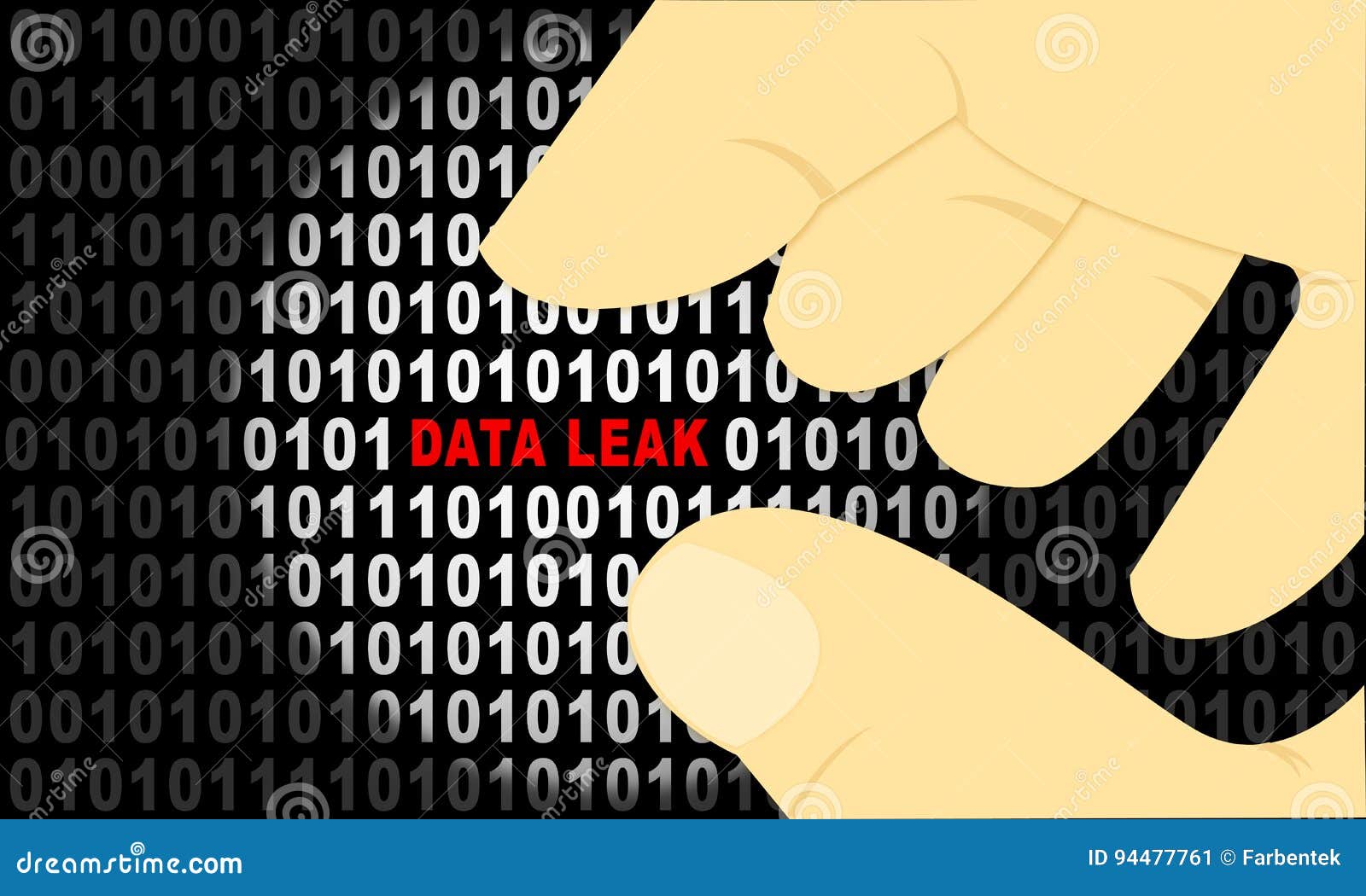 Data Leak from Binary Code Data. Stock Vector - Illustration of concept ...