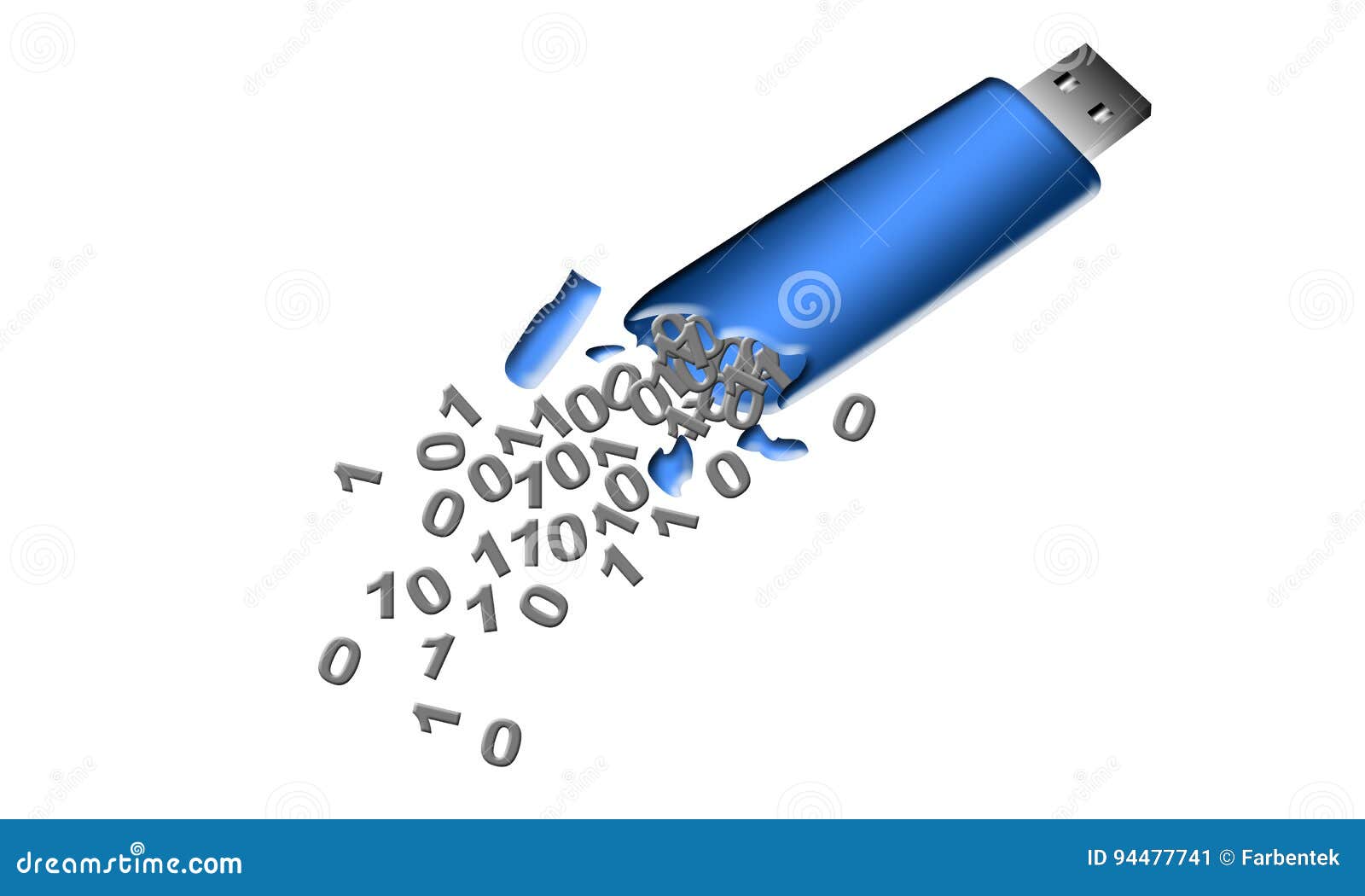 Data Leak from a Broken USB Flash Drive. Stock Illustration ...