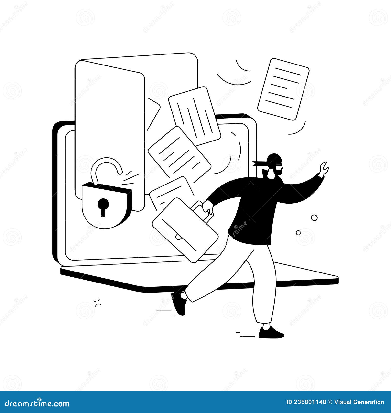 Data Leakage Abstract Concept Vector Illustration. Stock Vector ...