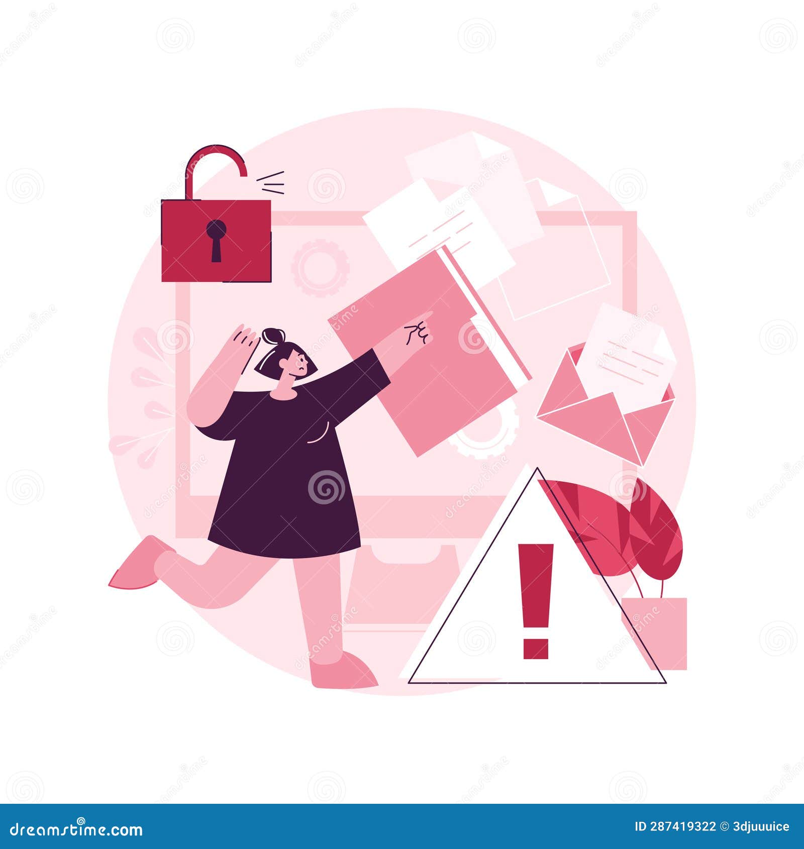 Data Leakage Abstract Concept Vector Illustration. Stock Vector ...