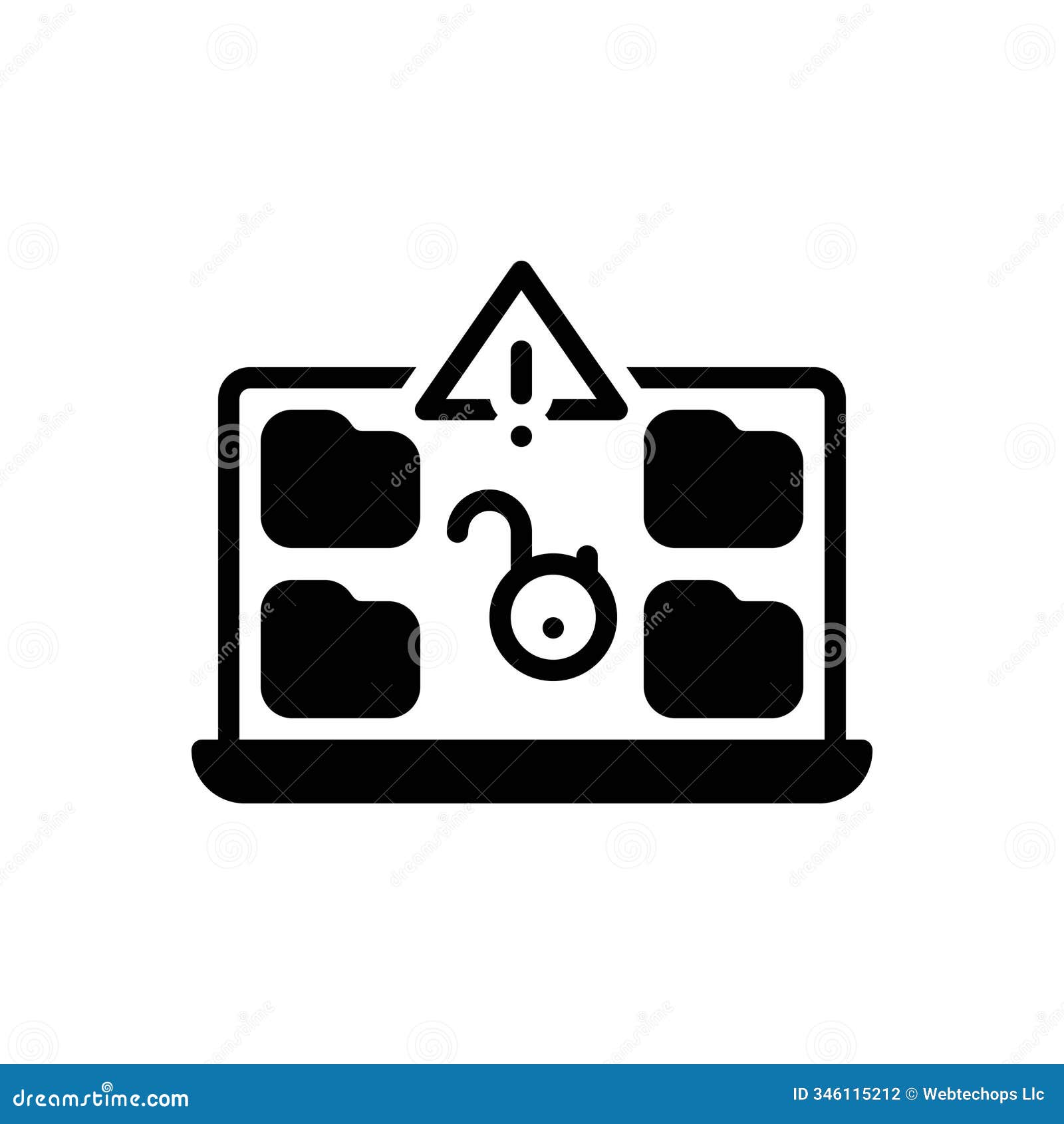 Black Solid Icon for Data Leakage, Data and Crime Stock Vector ...