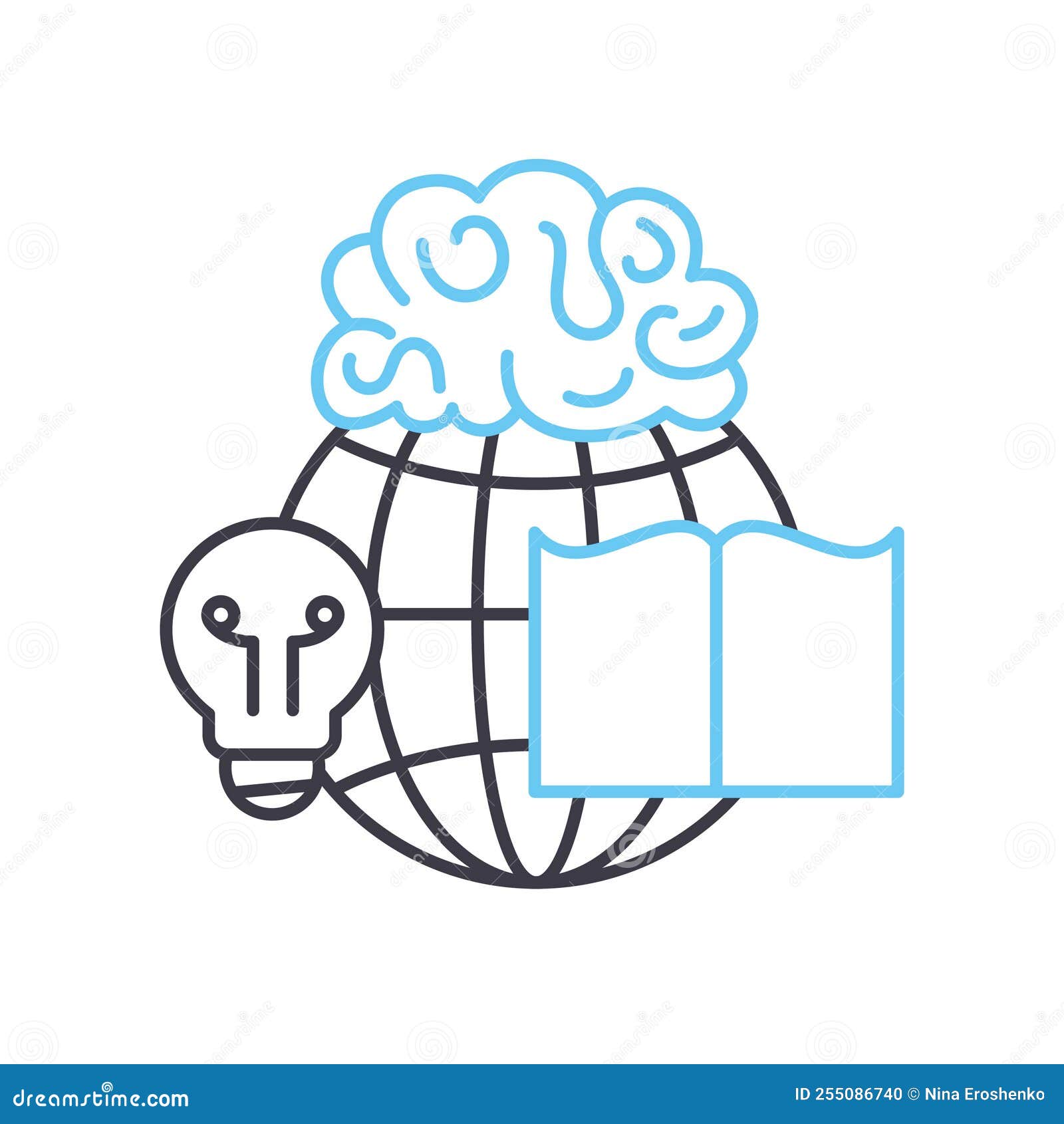 Data Learning Line Icon, Outline Symbol, Vector Illustration, Concept ...