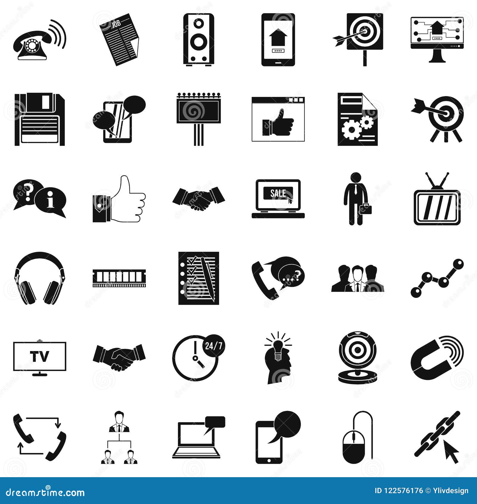 Data Link Icons Set, Simple Style Stock Vector - Illustration of ...
