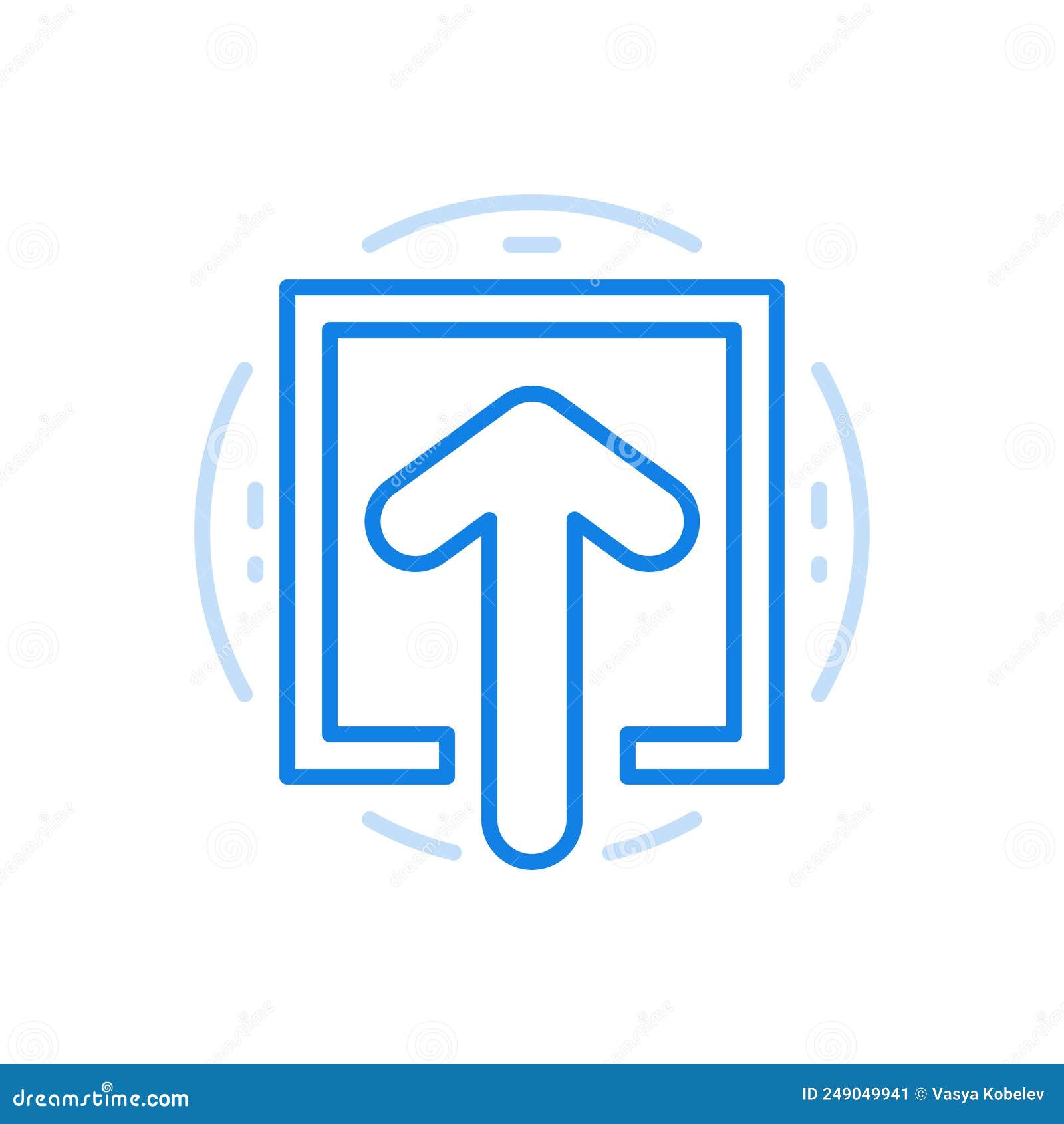Data Loading Vector Line Icon. Arrow Pointing Up in Square Stock Vector ...