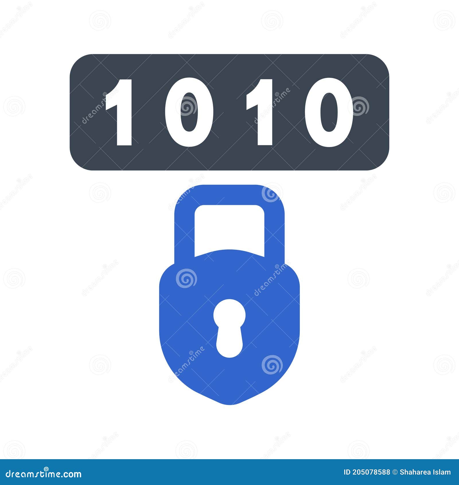 Data lock icon stock vector. Illustration of meticulously - 205078588
