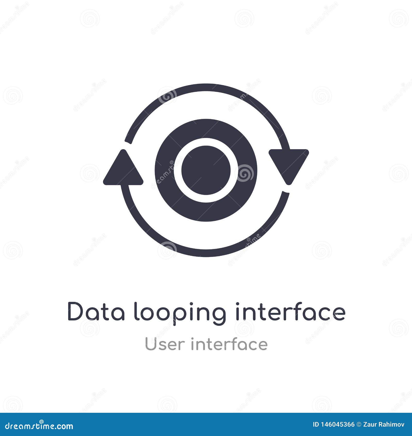 Data Looping Interface Outline Icon. Isolated Line Vector Illustration ...