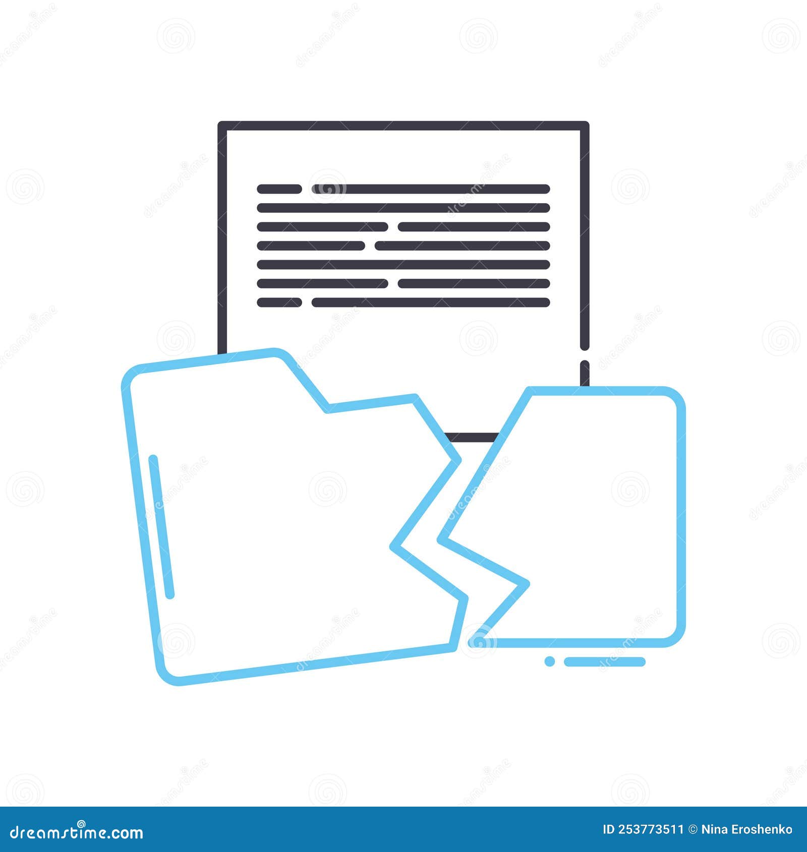 Data Loss Line Icon, Outline Symbol, Vector Illustration, Concept Sign ...