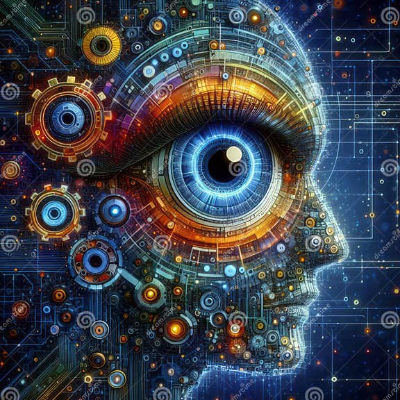 Data and Machine Learning Abstract Concept Stock Illustration ...