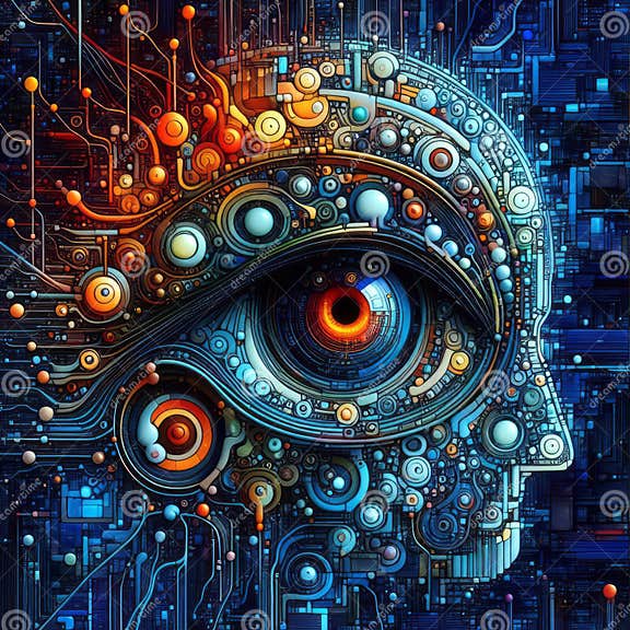 Data and Machine Learning Abstract Concept Stock Illustration ...