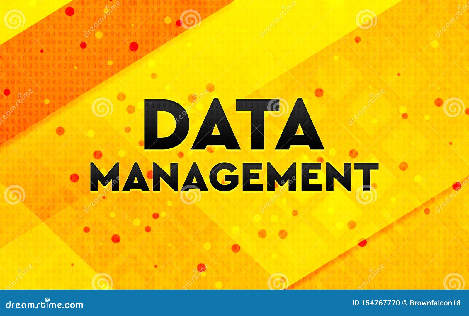 Data Management Abstract Digital Banner Yellow Background Stock ...
