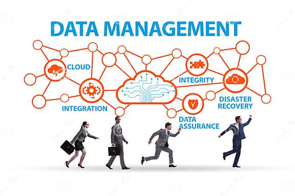 Data Management Concept with Business People Stock Illustration ...