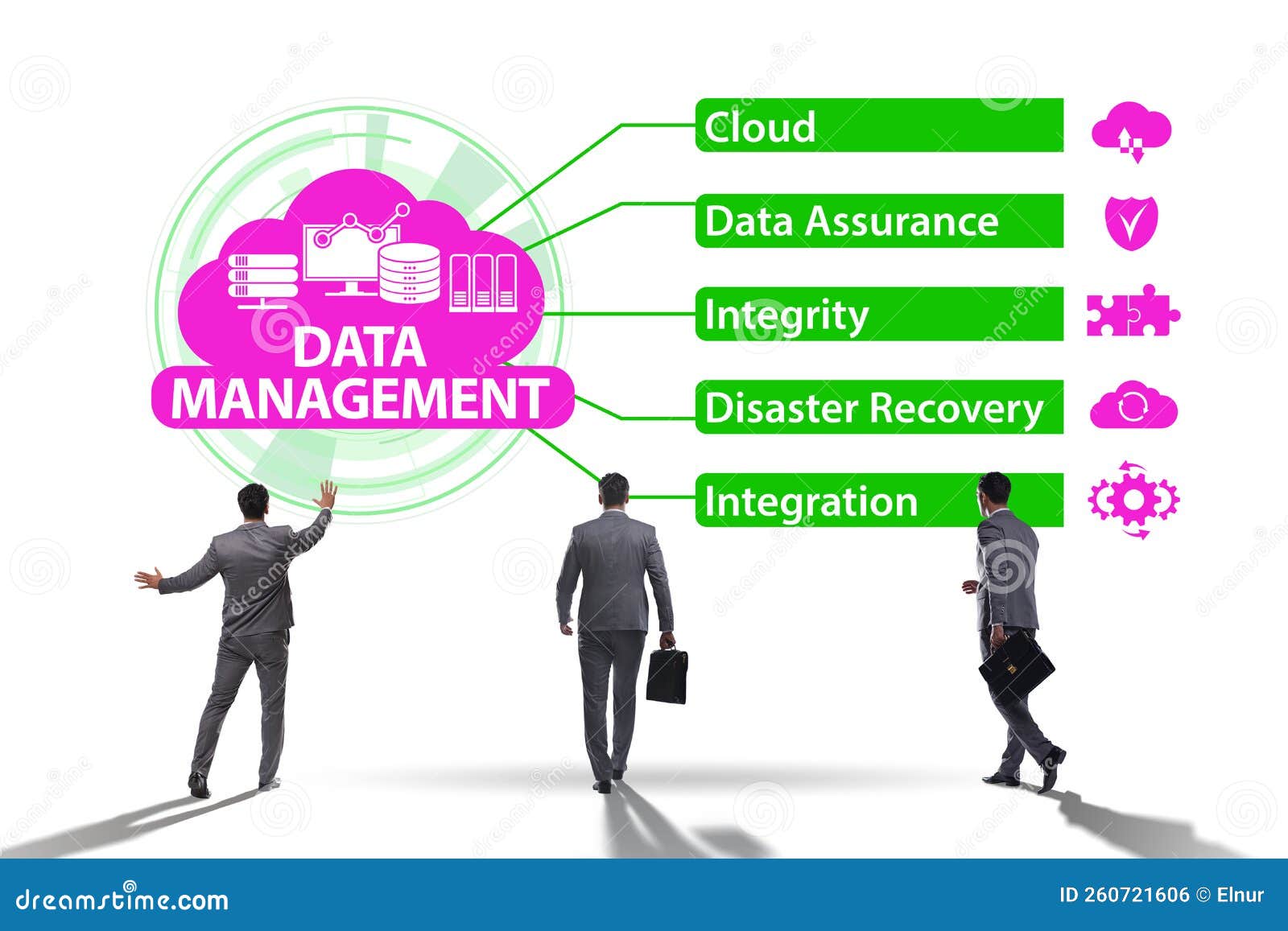 Data Management Concept with Business People Stock Illustration ...