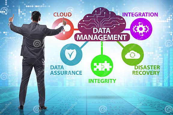 Data Management Concept with Business People Stock Illustration ...