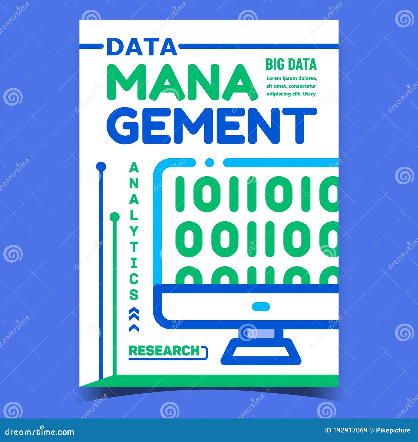 Data Management Creative Reclameposter Vector Vector Illustratie ...