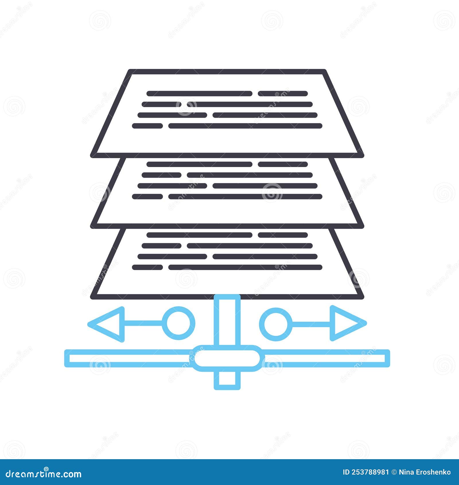 Data Management Line Icon, Outline Symbol, Vector Illustration, Concept ...