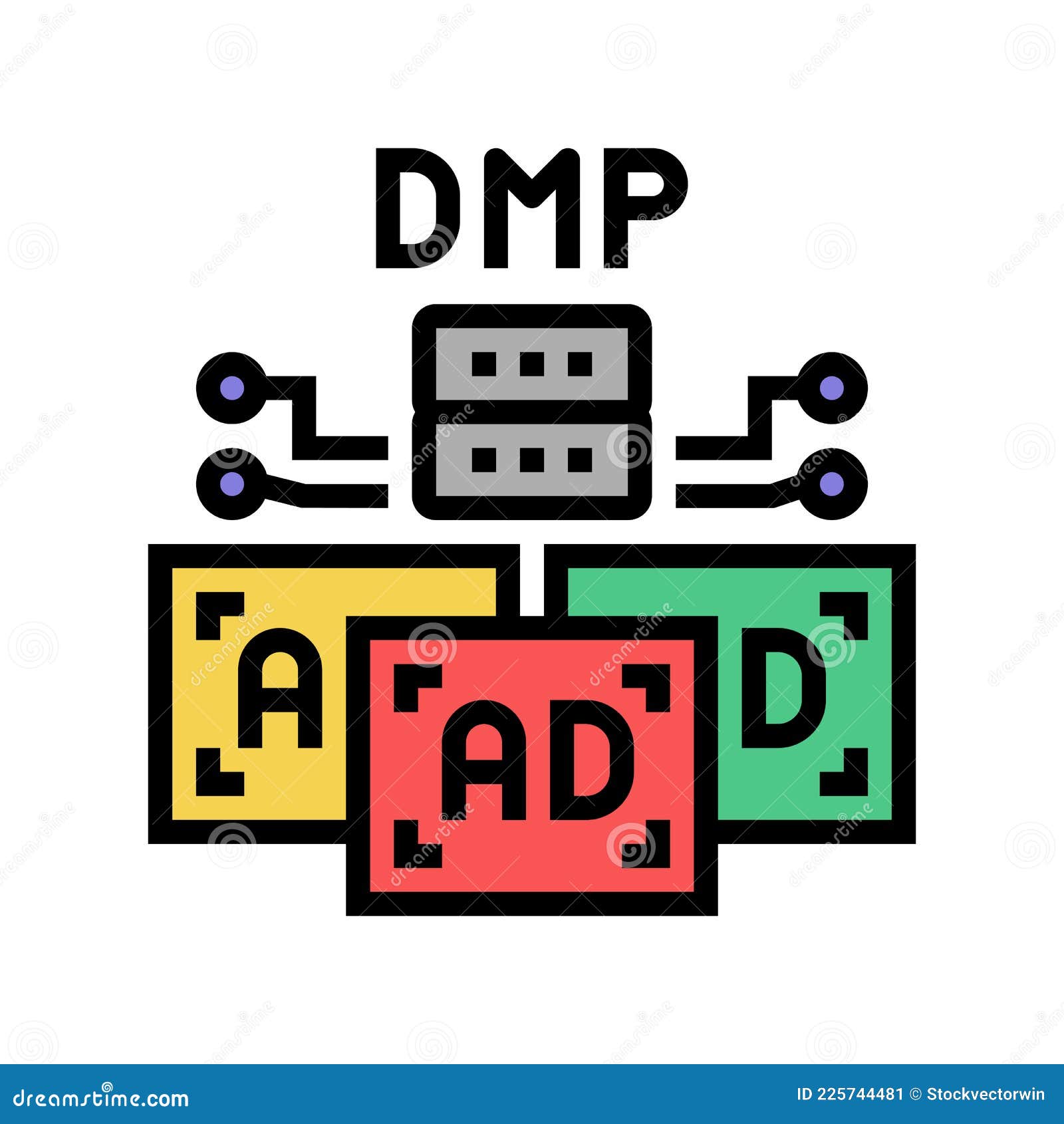 Data Management Platform Color Icon Vector Illustration Stock Vector ...