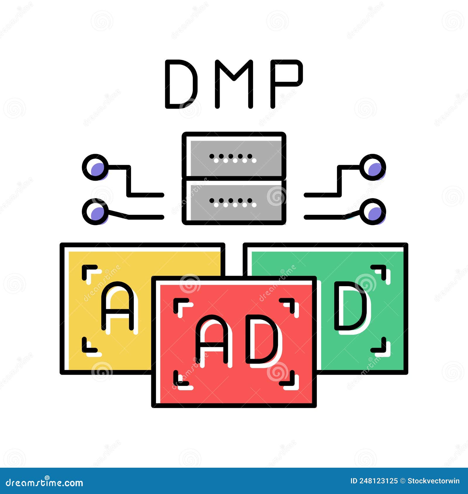 Data Management Platform Color Icon Vector Illustration Stock Vector ...