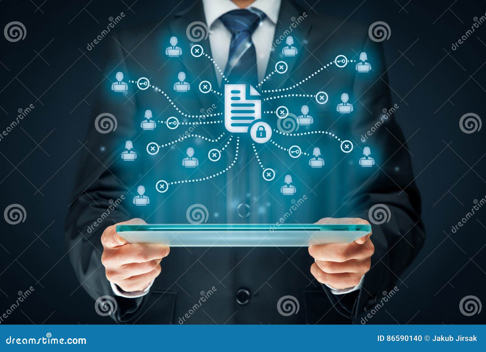 Data Management and Privacy Stock Photo - Image of businessman, padlock ...