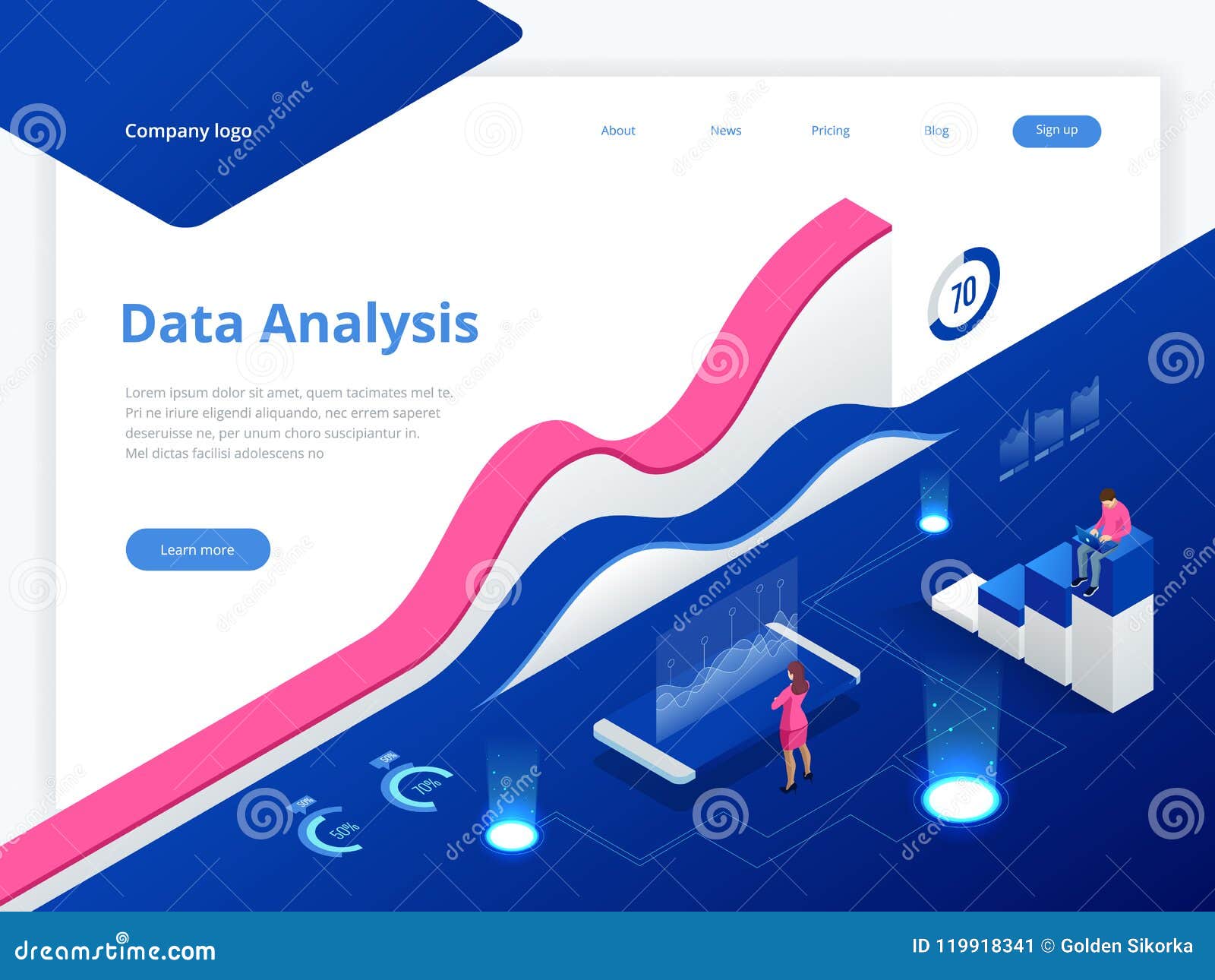 Data Management System and Business Analytics Concept Isometric Vector ...