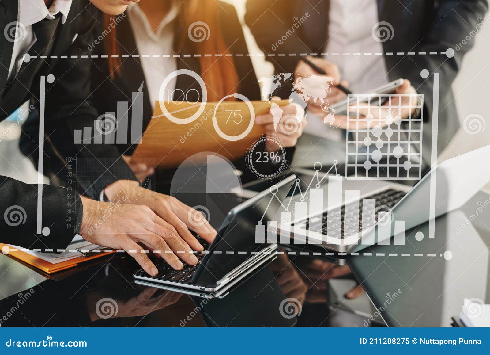 Data Management System with Business Analytics Concept. Business Team ...