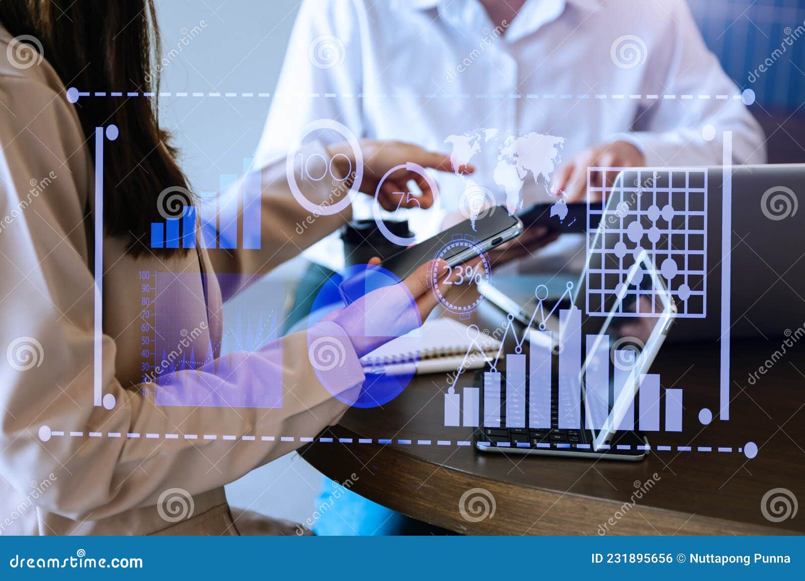 Data Management System with Business Analytics Concept. Business Team ...