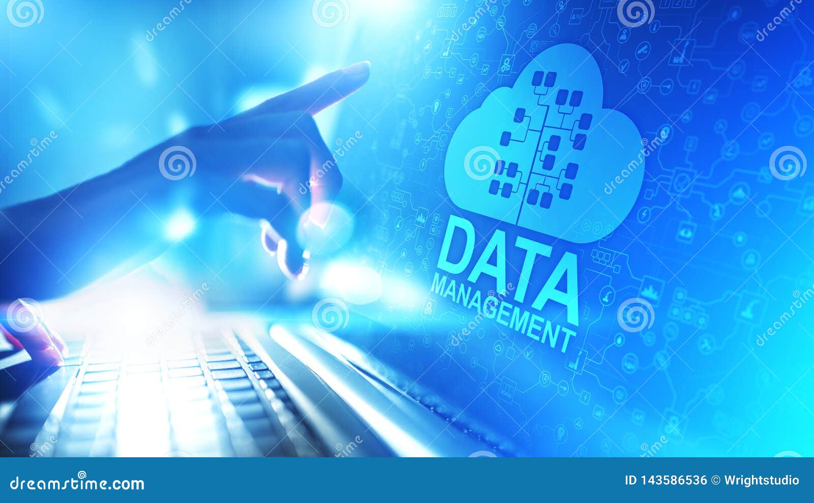 Data Management System, Cloud Technology, Internet and Business Concept ...