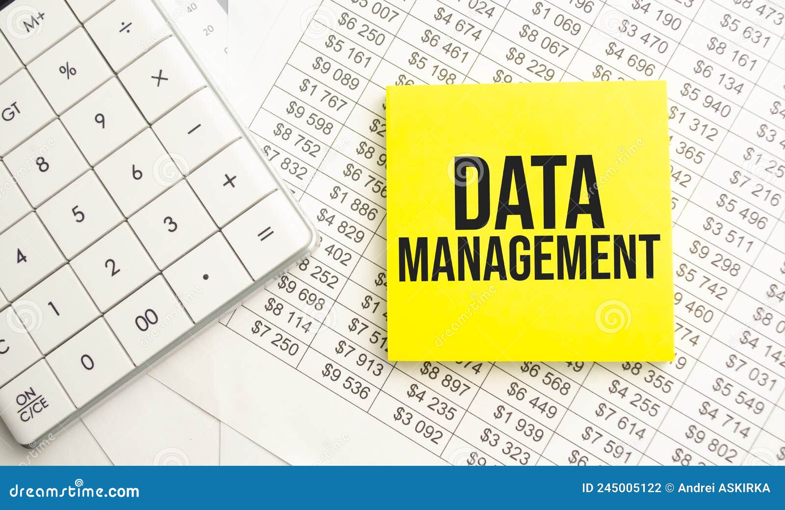 DATA MANAGEMENT Text on Paper with Calculator,pen on the Graph ...