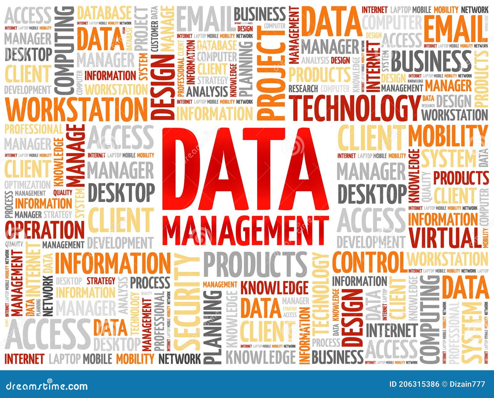 Data Management word cloud stock illustration. Illustration of concept ...