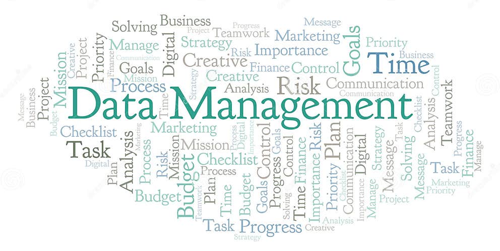 Data Management Word Cloud, Made with Text only Stock Illustration ...