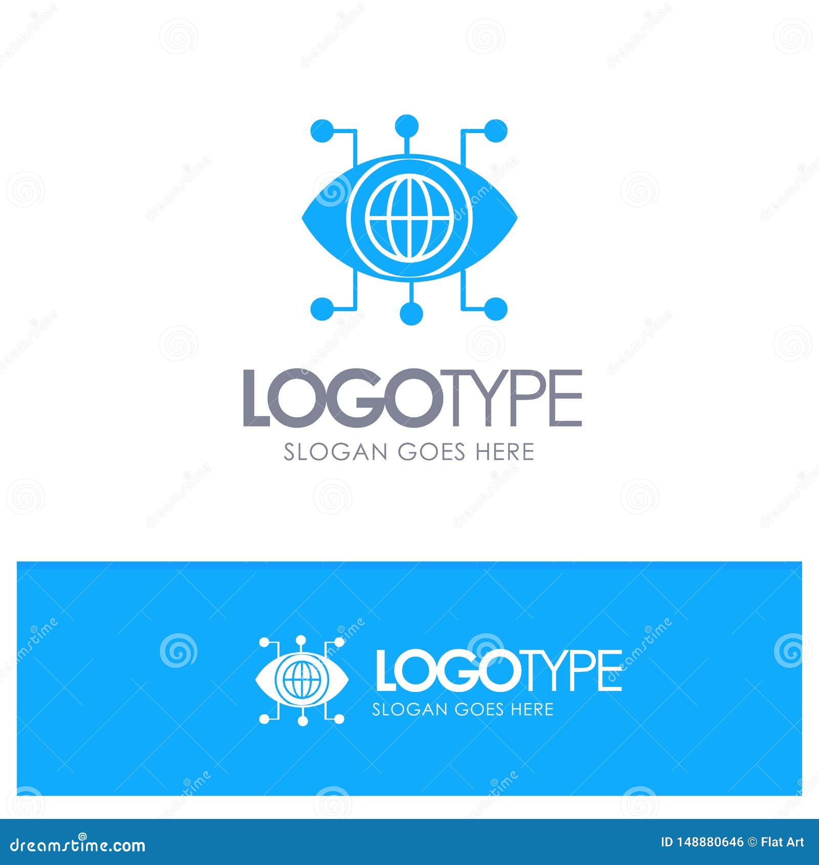 Data, Manager, Technology, Vision Blue Solid Logo with Place for ...