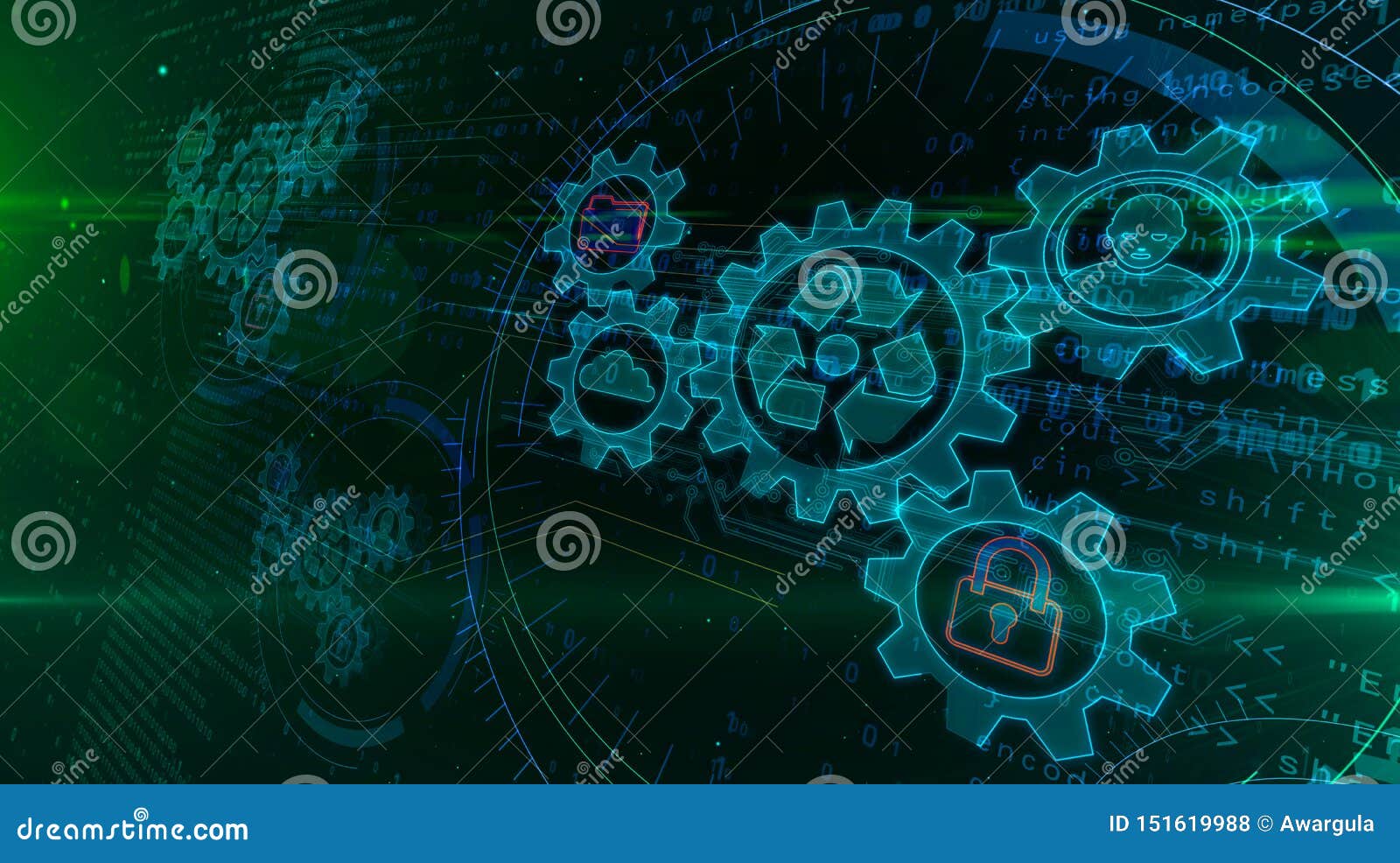 Data managment hologram stock illustration. Illustration of business ...
