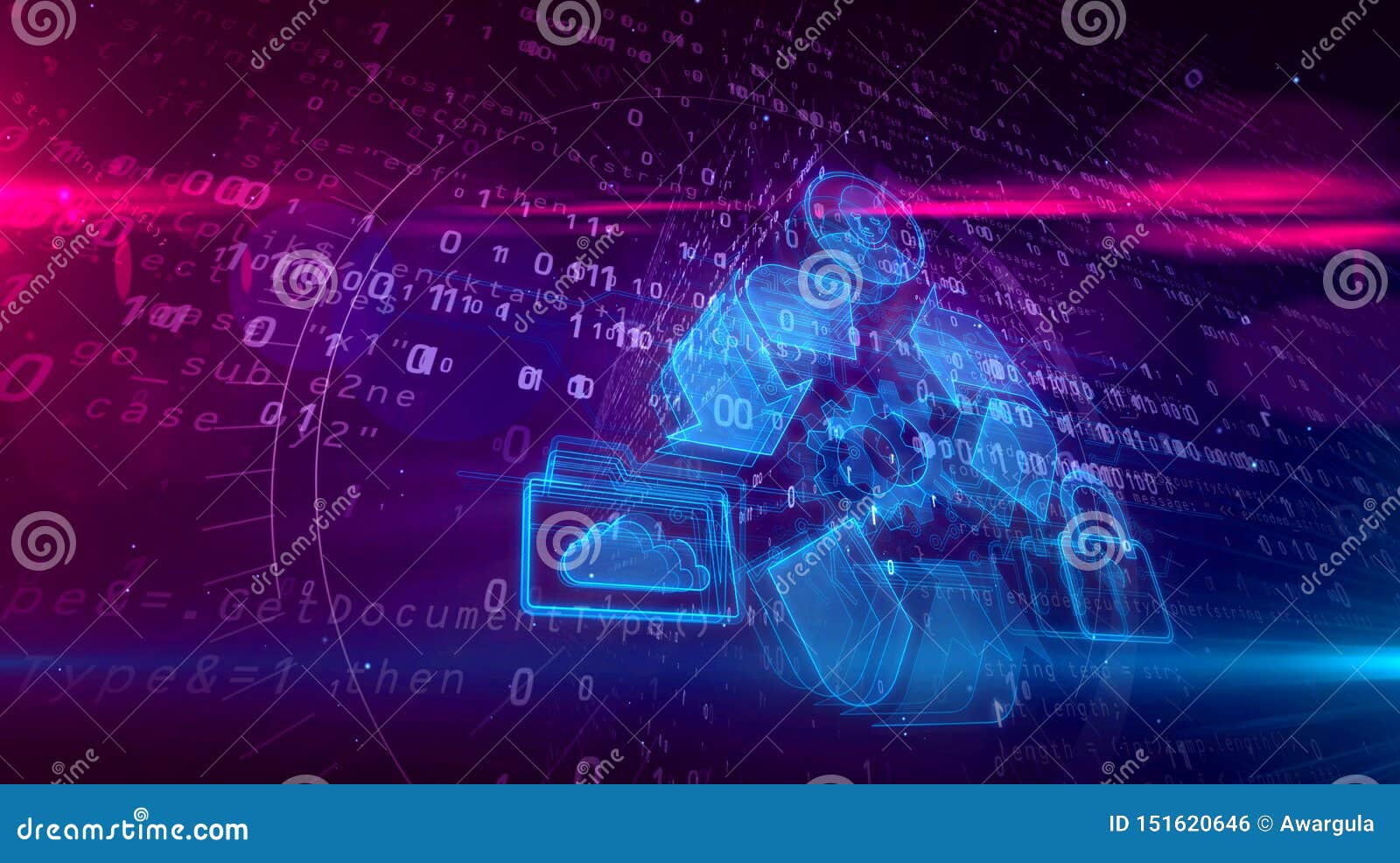 Data managment hologram stock illustration. Illustration of digital ...