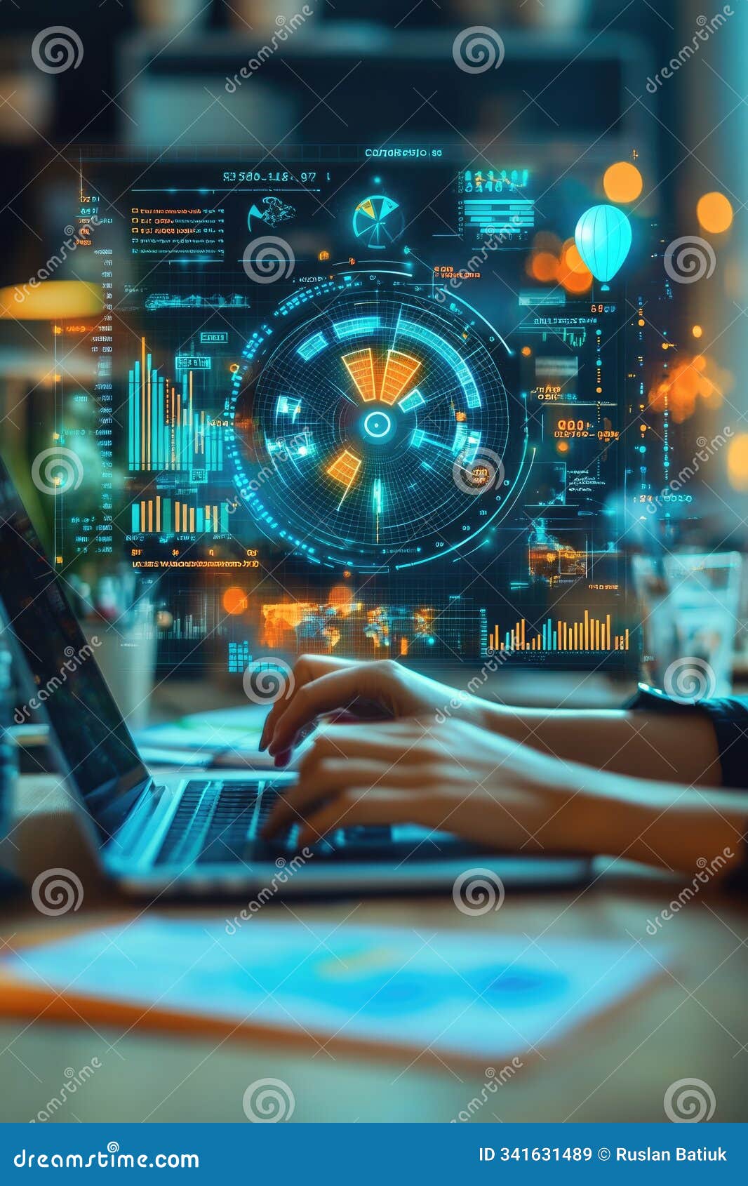 Data Mastery: Laptop Centered Workspace Showcases Efficient File ...