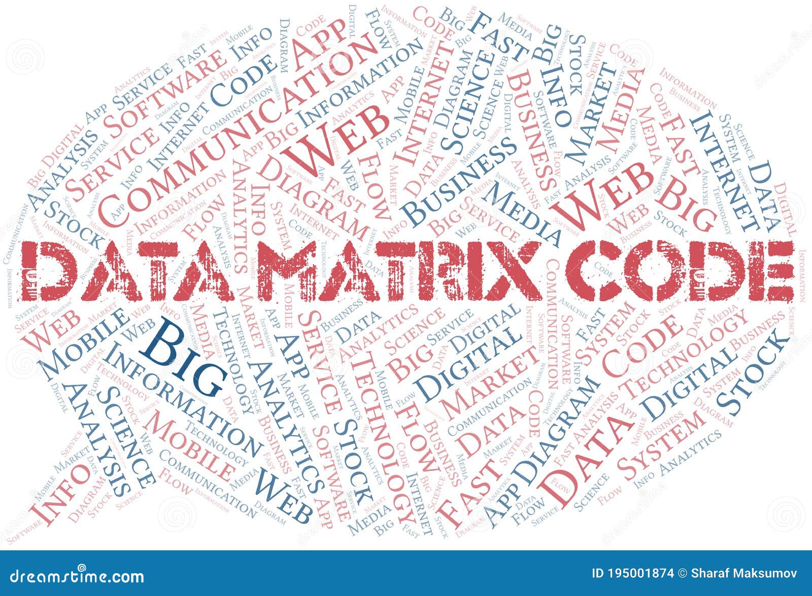 Data Matrix Code Vector Word Cloud, Made with Text only. Stock ...