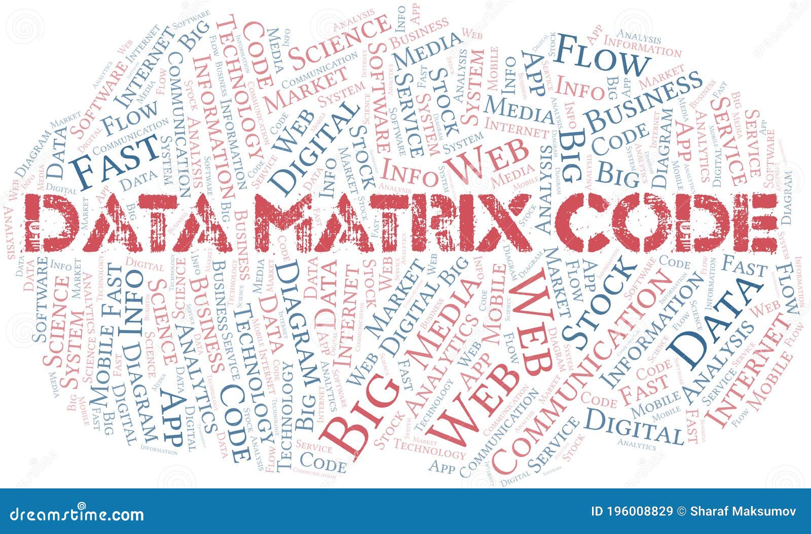 Data Matrix Code Vector Word Cloud Made With Text Only Stock