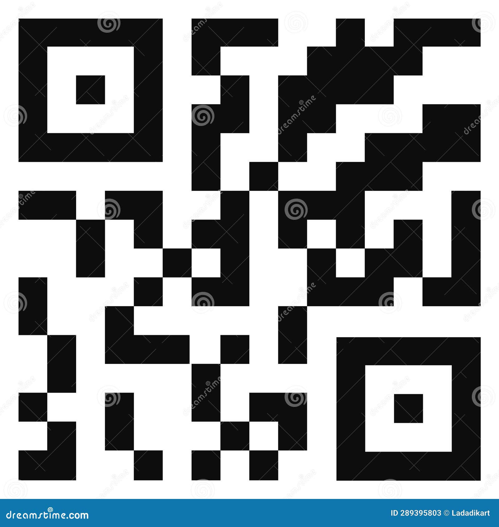 Data Matrix Template. Qr Code Black Square Stock Vector - Illustration ...