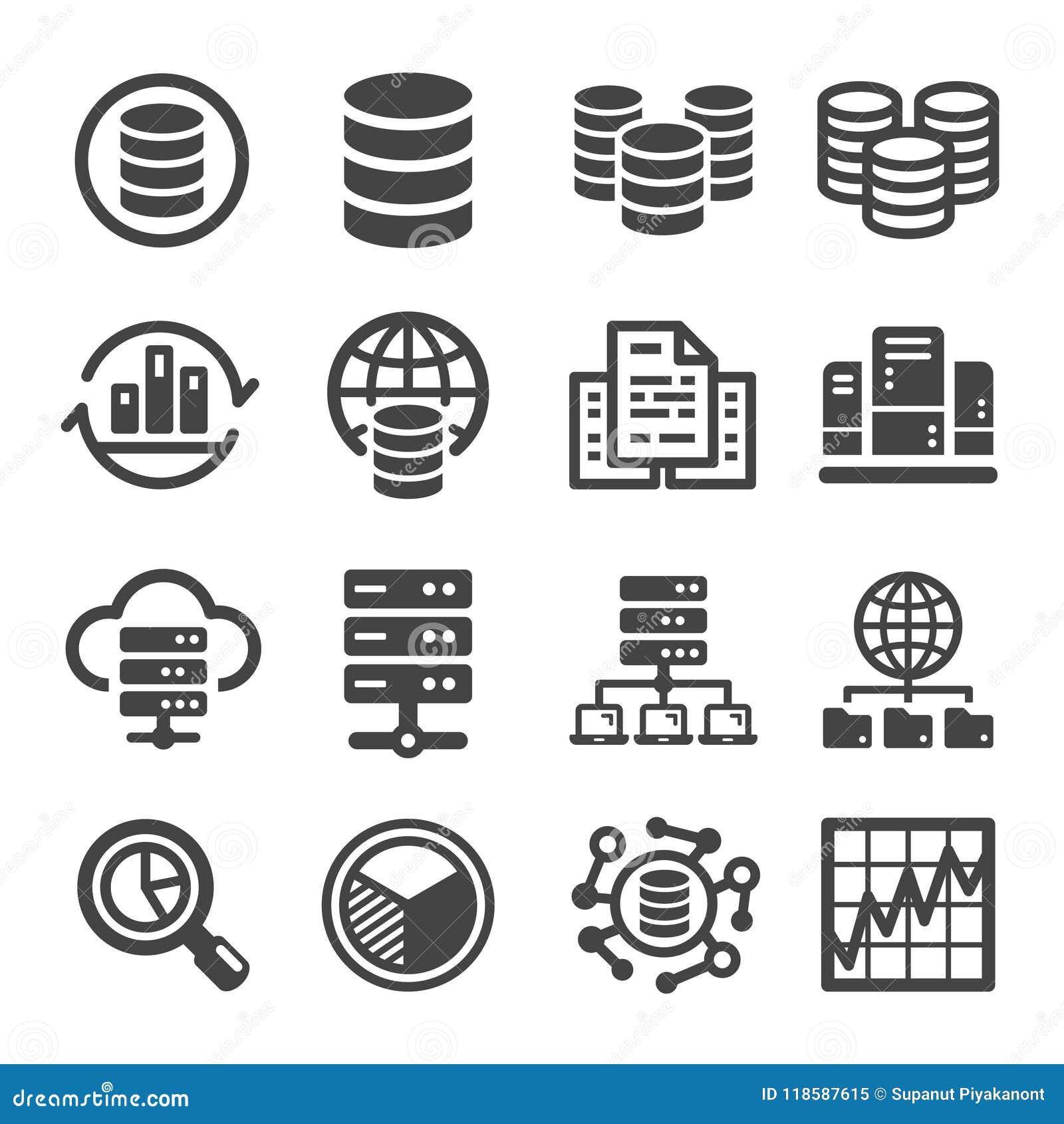 Data and memory icon stock vector. Illustration of business - 118587615