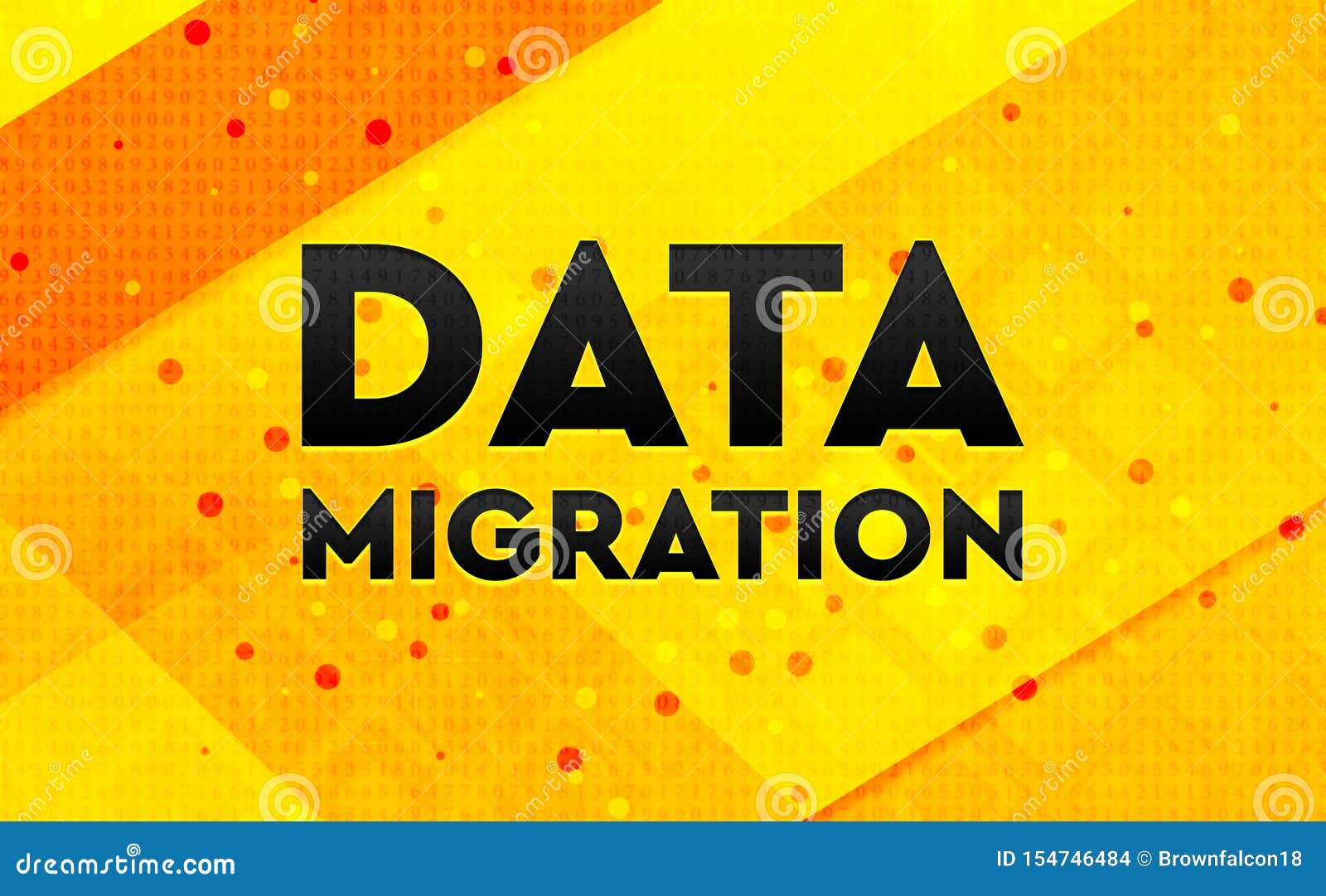 Data Migration Abstract Digital Banner Yellow Background Stock ...