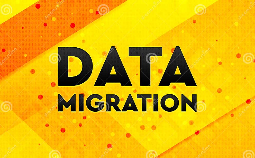 Data Migration Abstract Digital Banner Yellow Background Stock ...