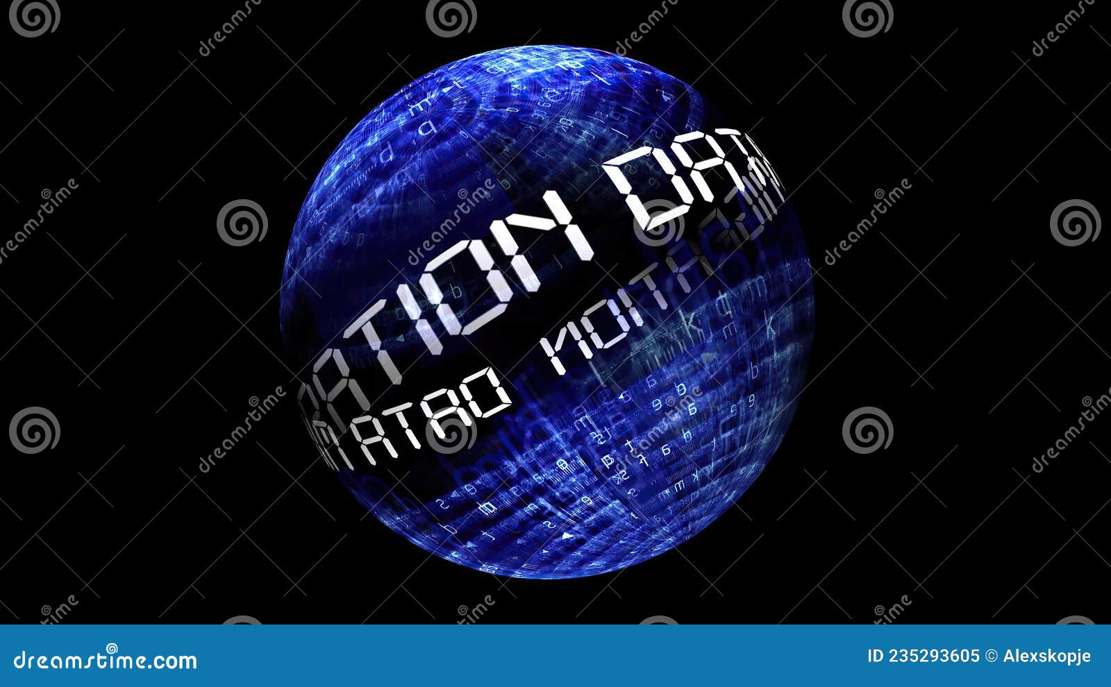 Data Migration Concept on Rotating Sphere Stock Illustration ...